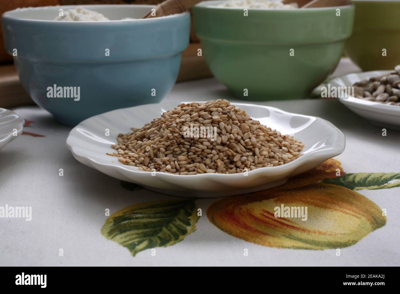 Wheat in ceramic plate Stock Photo - Alamy