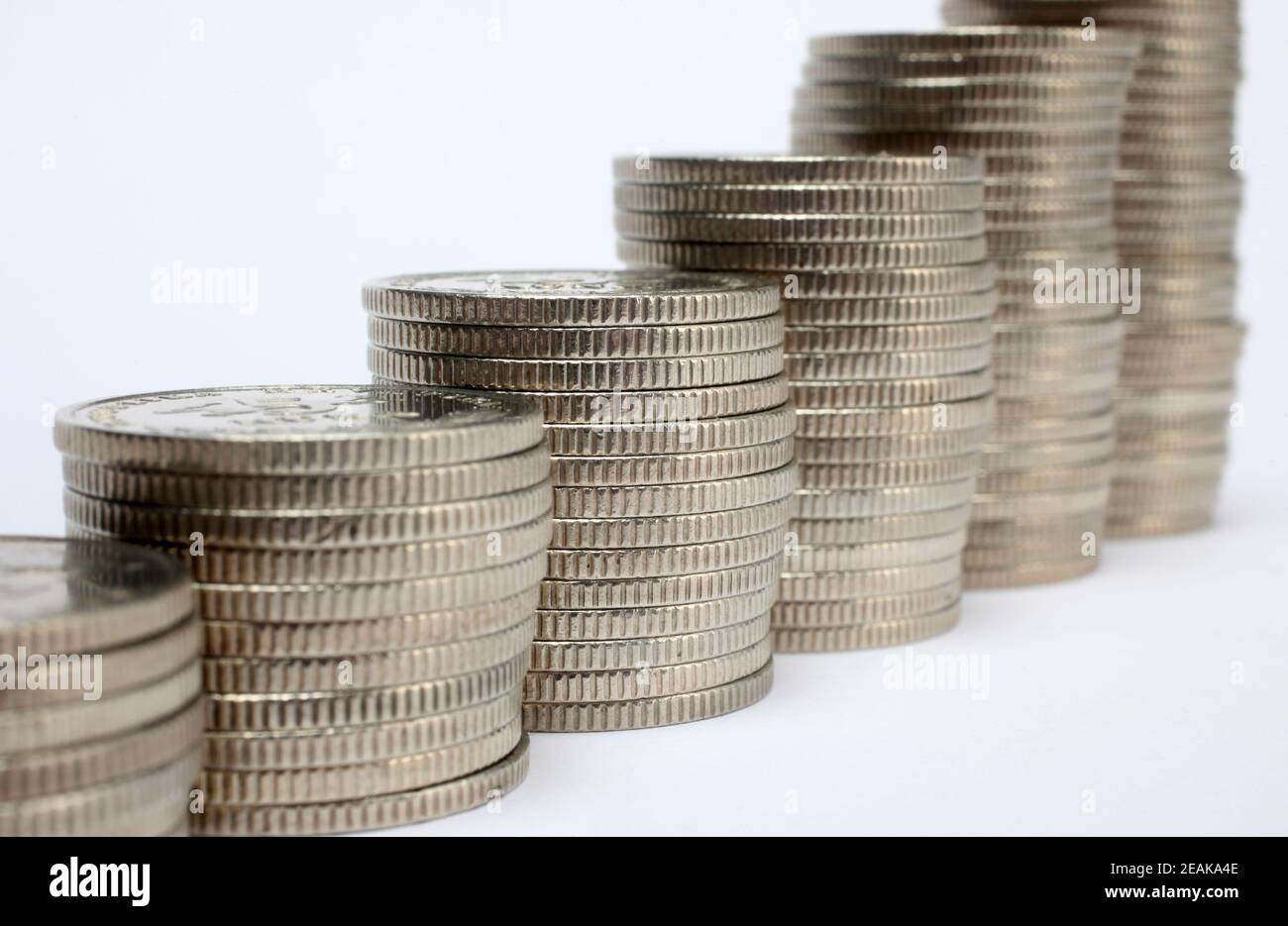 Stacks of money coins Stock Photo - Alamy