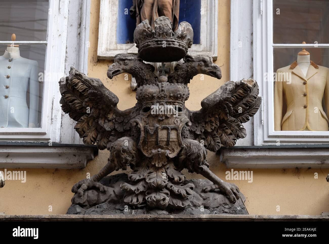 Coat of arms of austria with imperial eagle hi-res stock photography ...