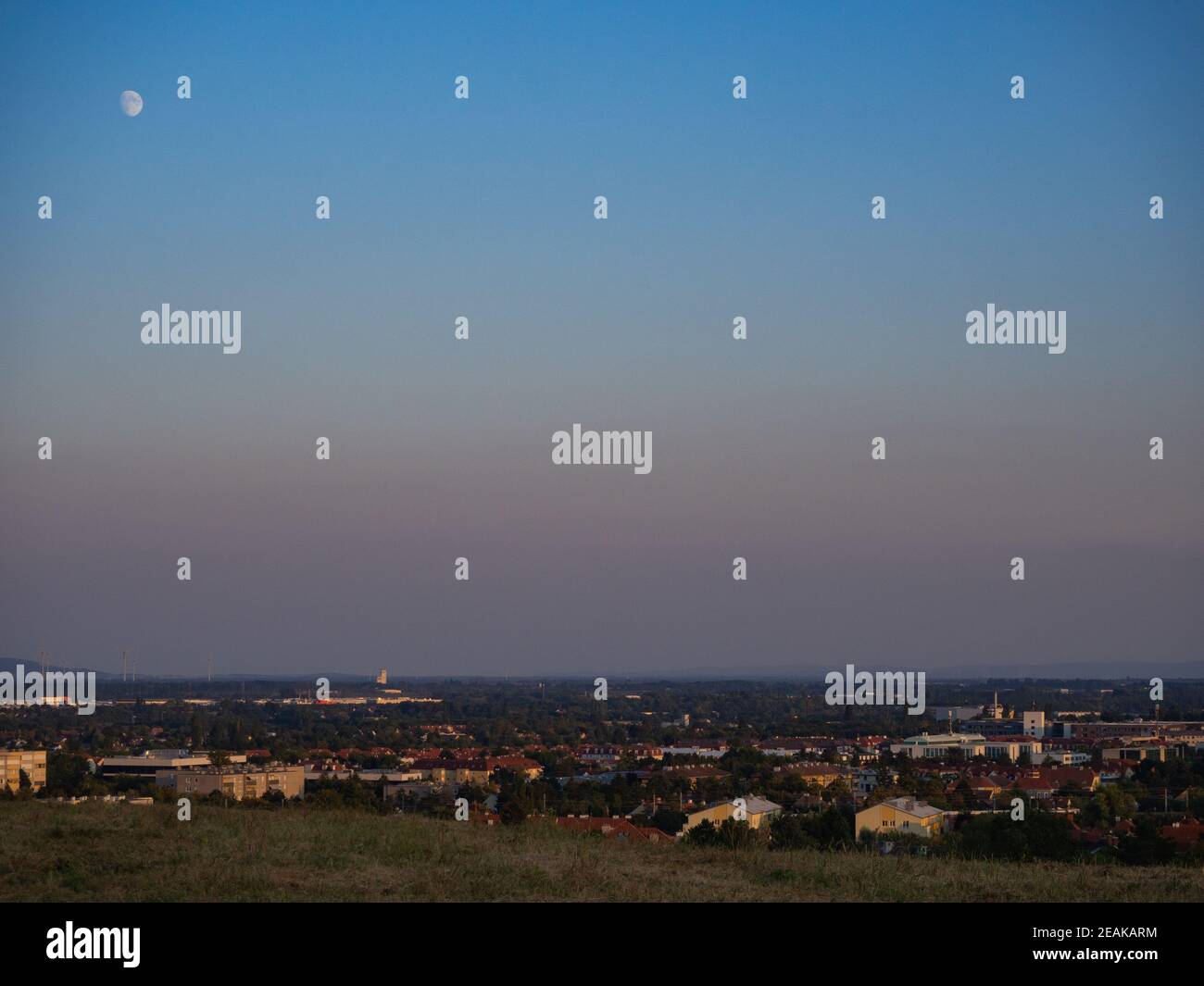 Cityscape in sunset from above Stock Photo - Alamy