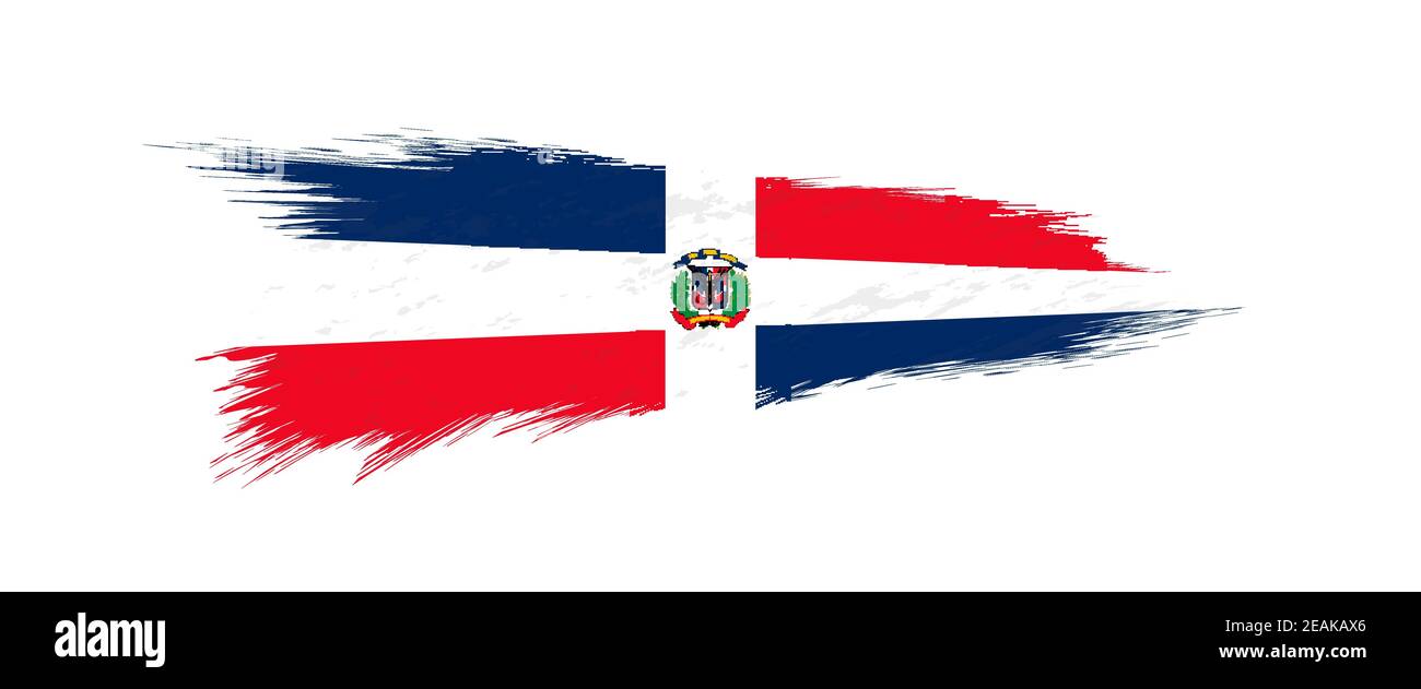 Flag of Dominican Republic in grunge brush stroke, vector grunge ...