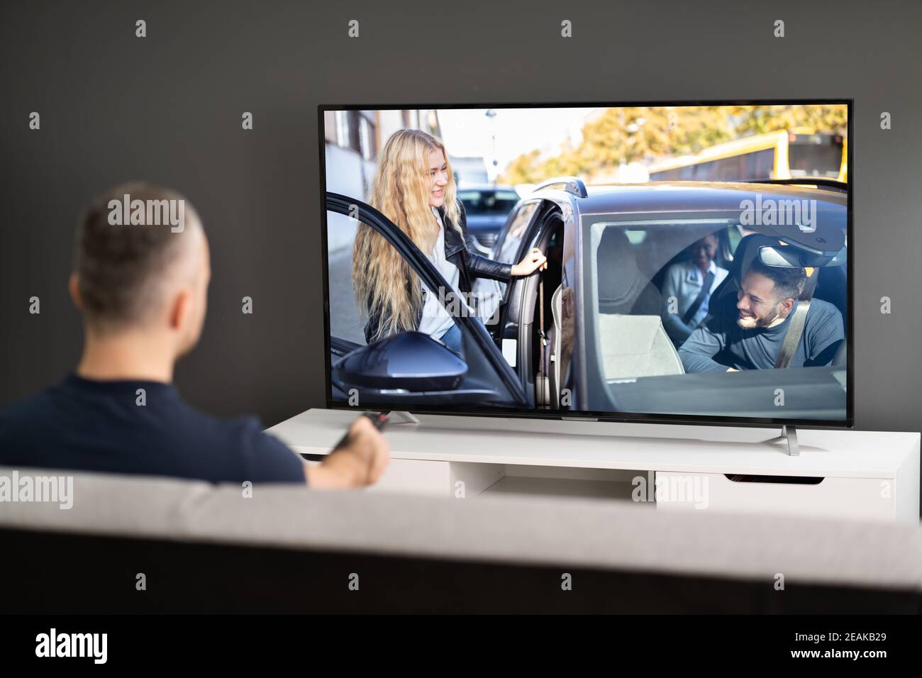 Man Streaming And Watching Movie Stock Photo - Alamy