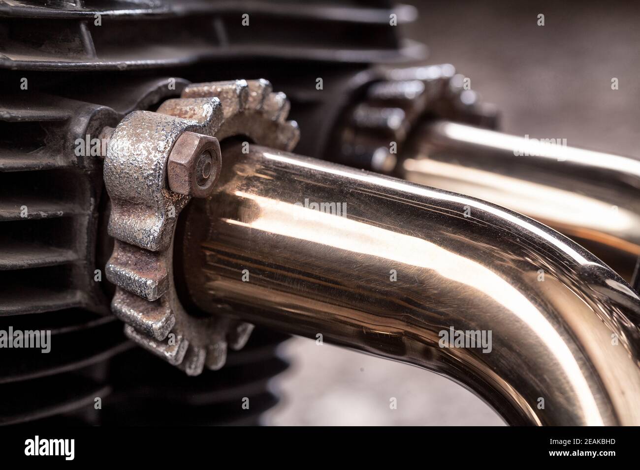 Custom bobber motorbike in an workshop garage Stock Photo - Alamy