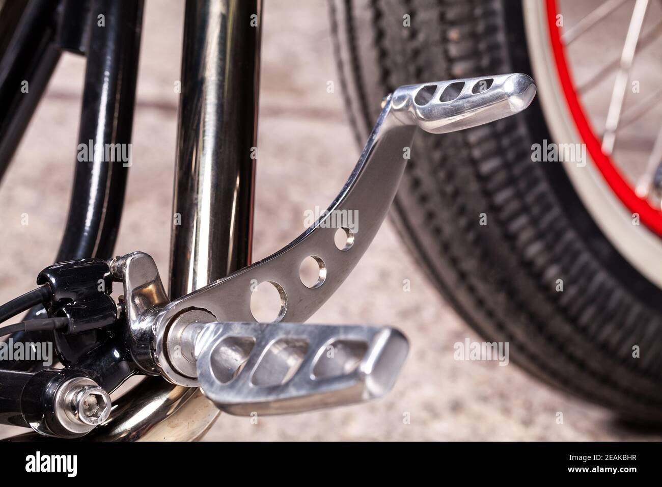 Custom bobber motorbike in an workshop garage Stock Photo - Alamy