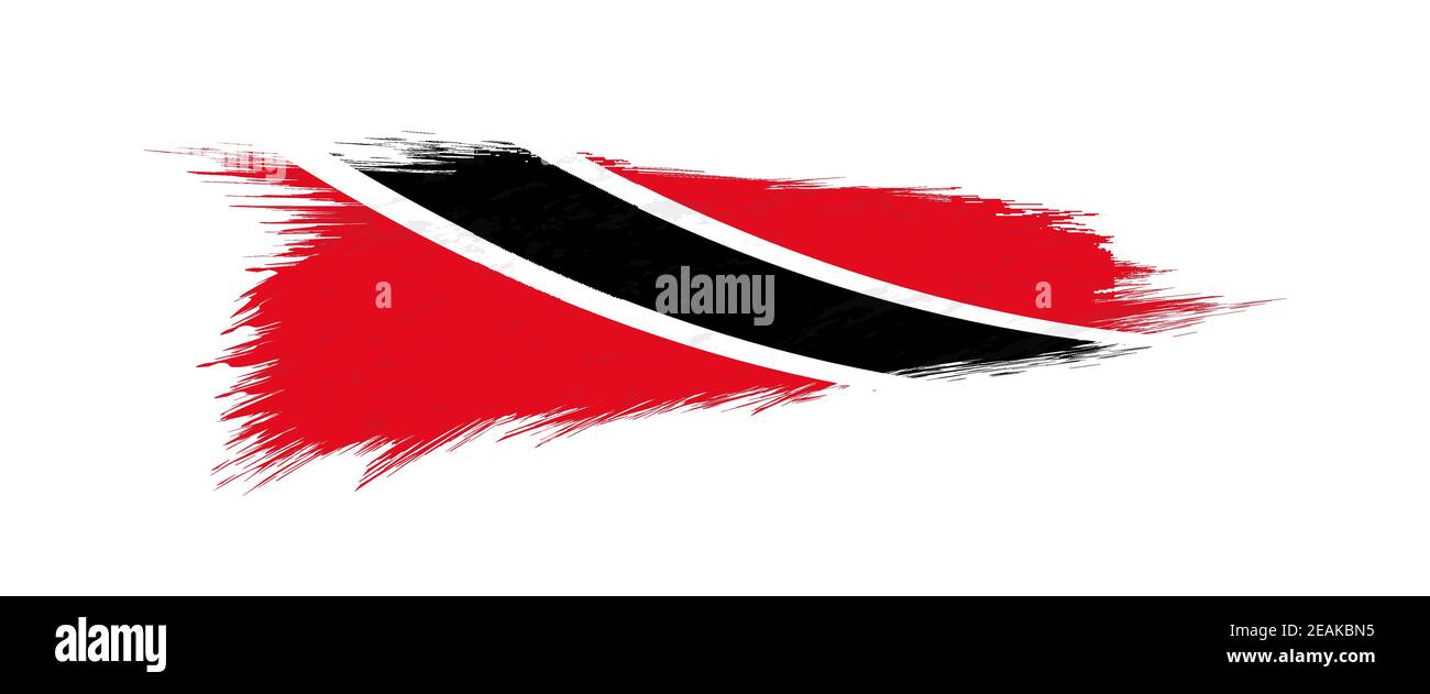 Flag of Trinidad and Tobago in grunge brush stroke, vector grunge illustration Stock Vector ...