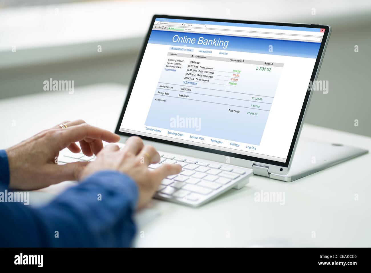 Online Bank Account Statement On Screen Stock Photo - Alamy