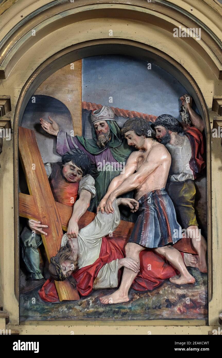 3rd Stations of the Cross, Jesus falls the first time, Saint John the ...