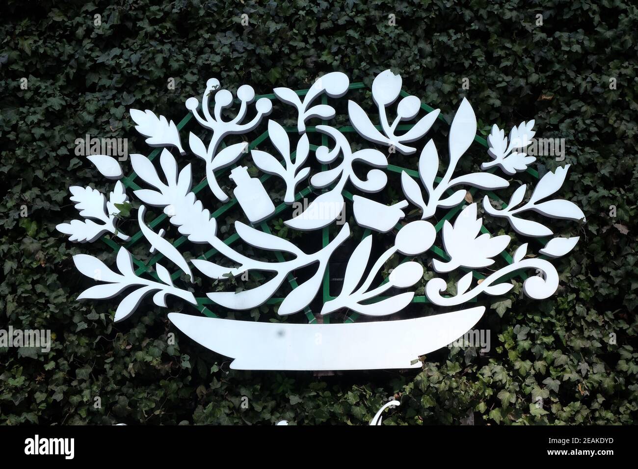 Decorative panel with flower in Shanghai, China Stock Photo - Alamy