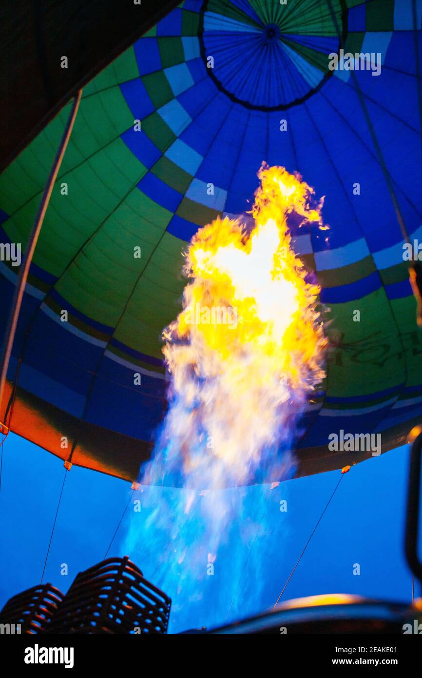 Hot Air Balloon Inflating in Australia Stock Photo - Alamy