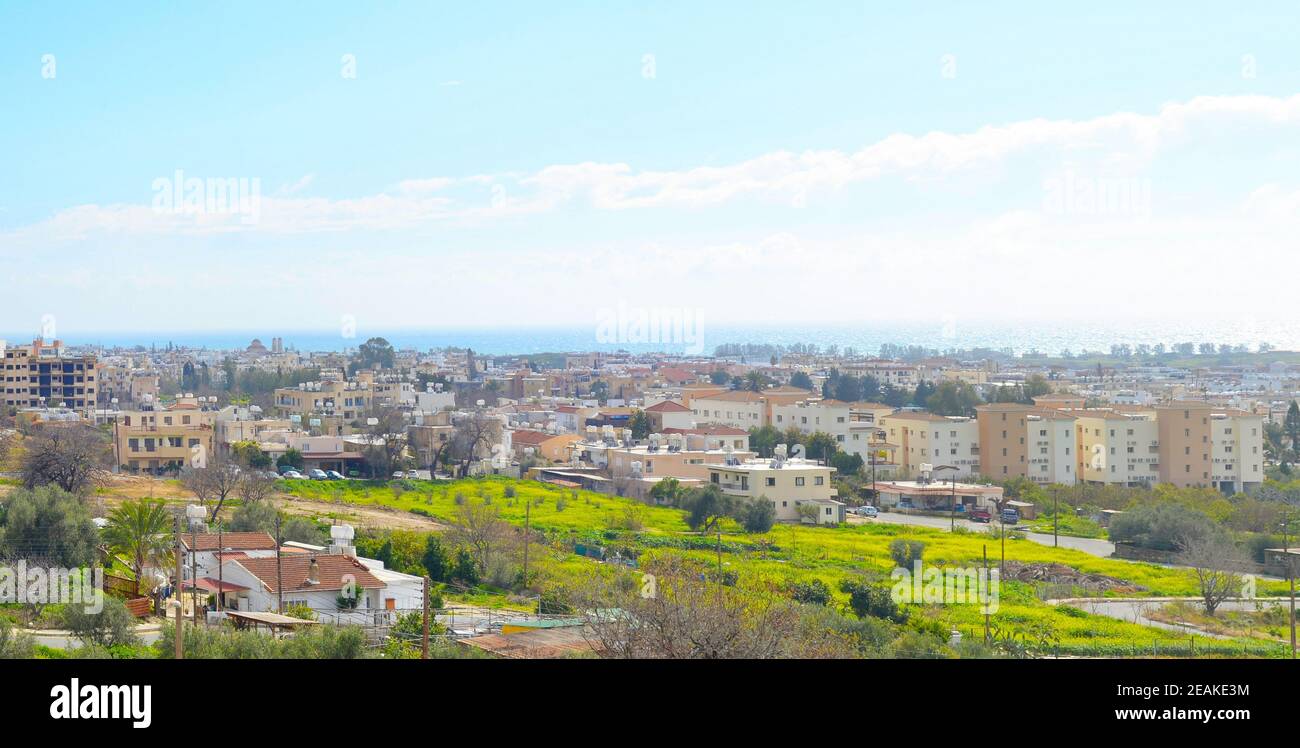Paphos panoramic skyline city Cyprus Stock Photo - Alamy