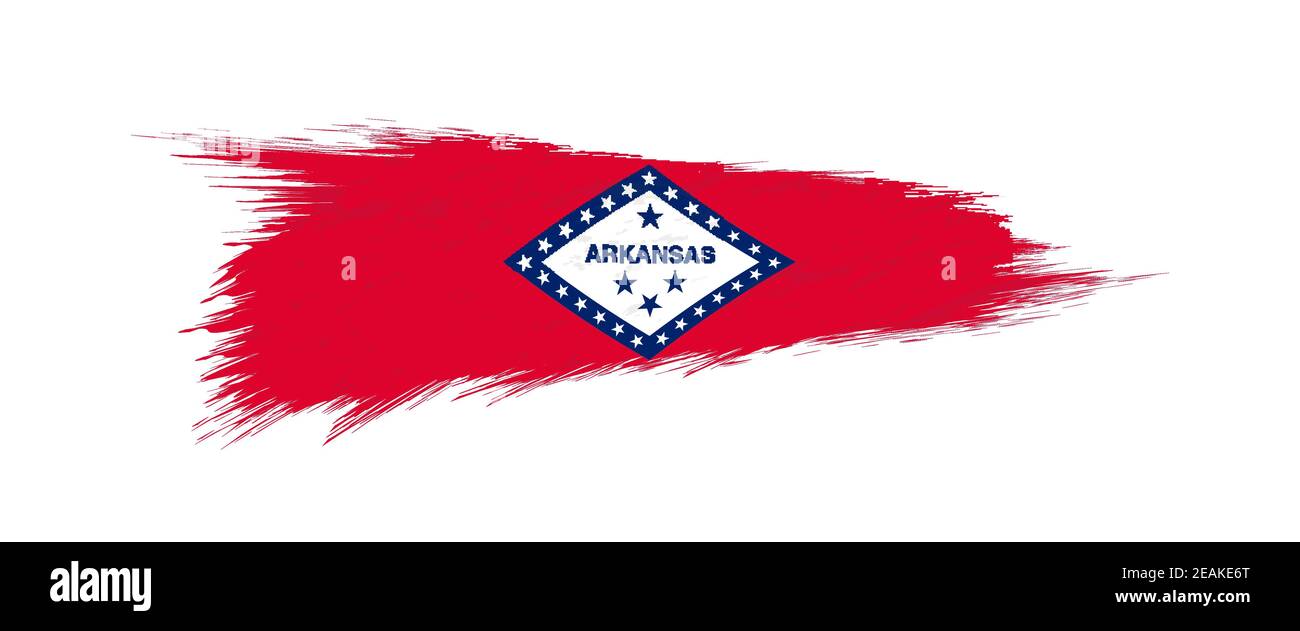 Flag of Arkansas US State in grunge brush stroke, vector grunge ...