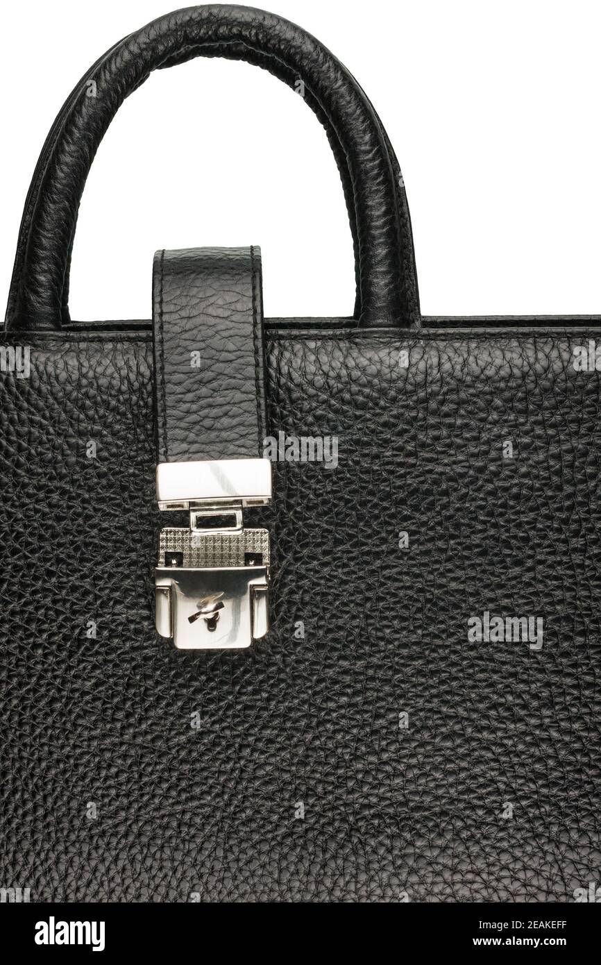 Classic men's briefcase with a lock and handle Stock Photo - Alamy