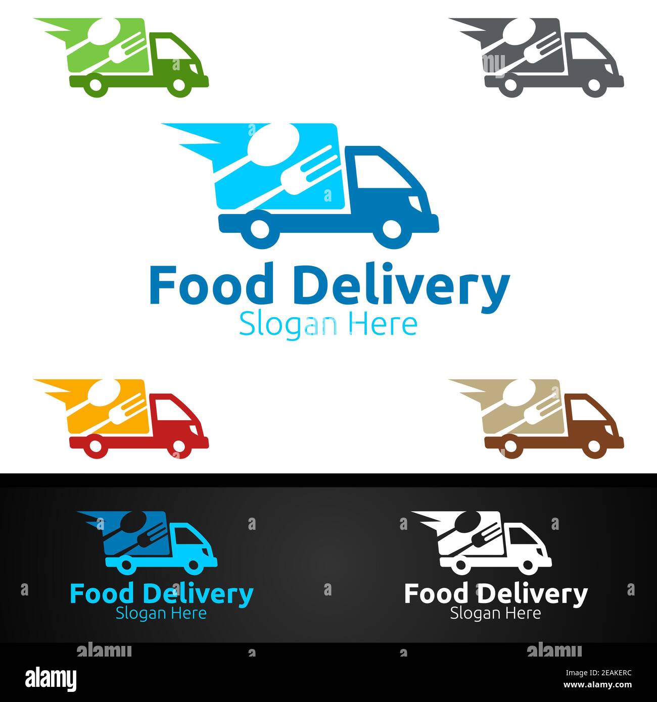 Fast Food Delivery Service Logo for Restaurant, Cafe or Online Catering ...