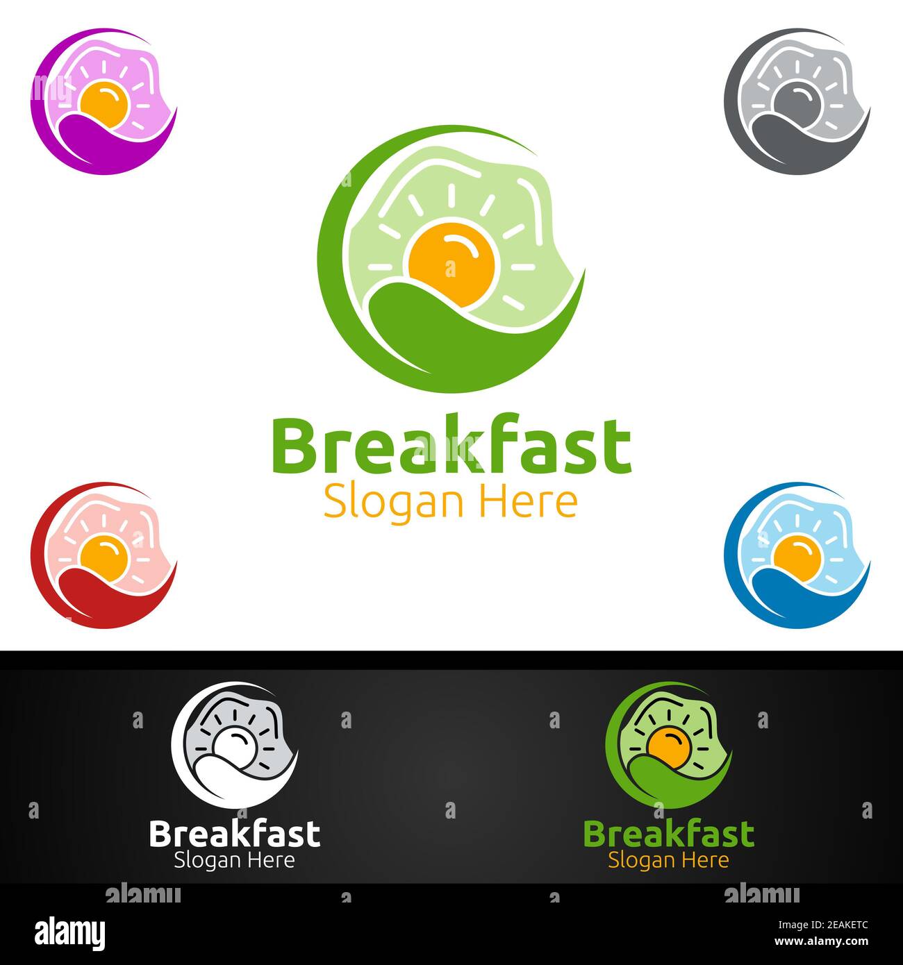 Fast Food Breakfast Delivery Service Logo for Restaurant, Cafe or ...