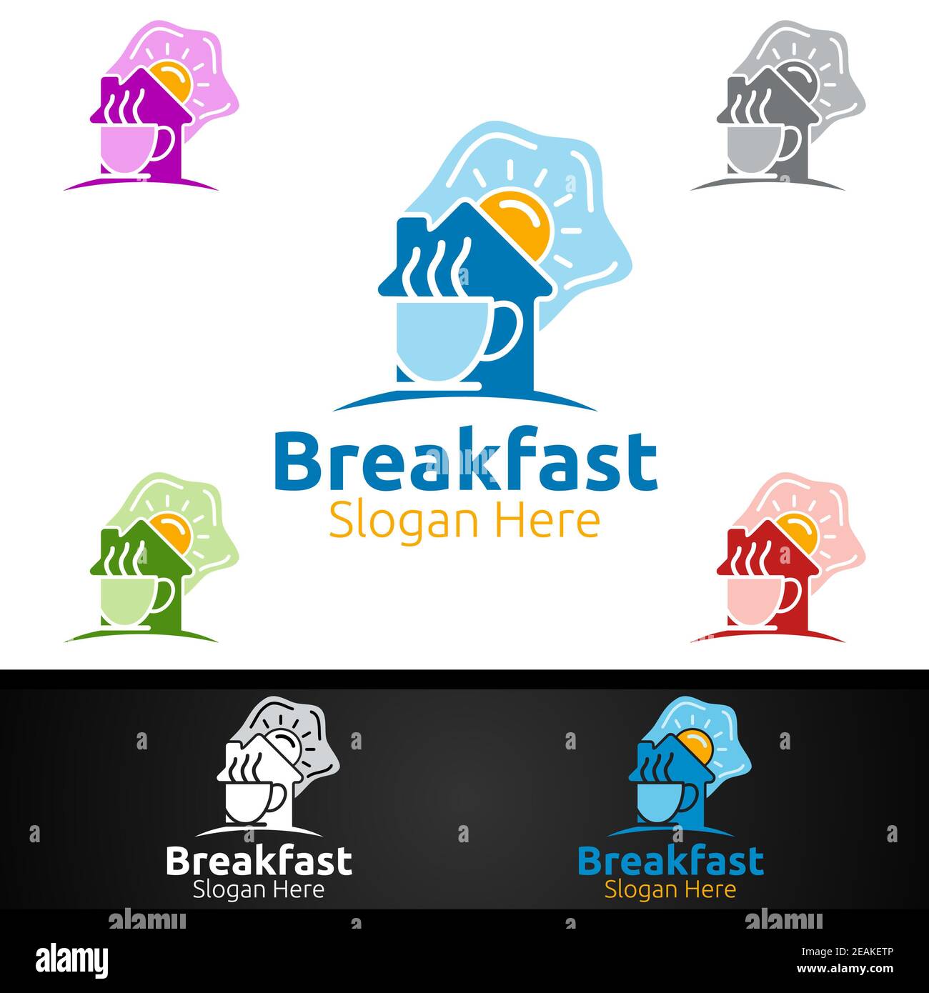 Fast Food Breakfast Delivery Service Logo for Restaurant, Cafe or ...