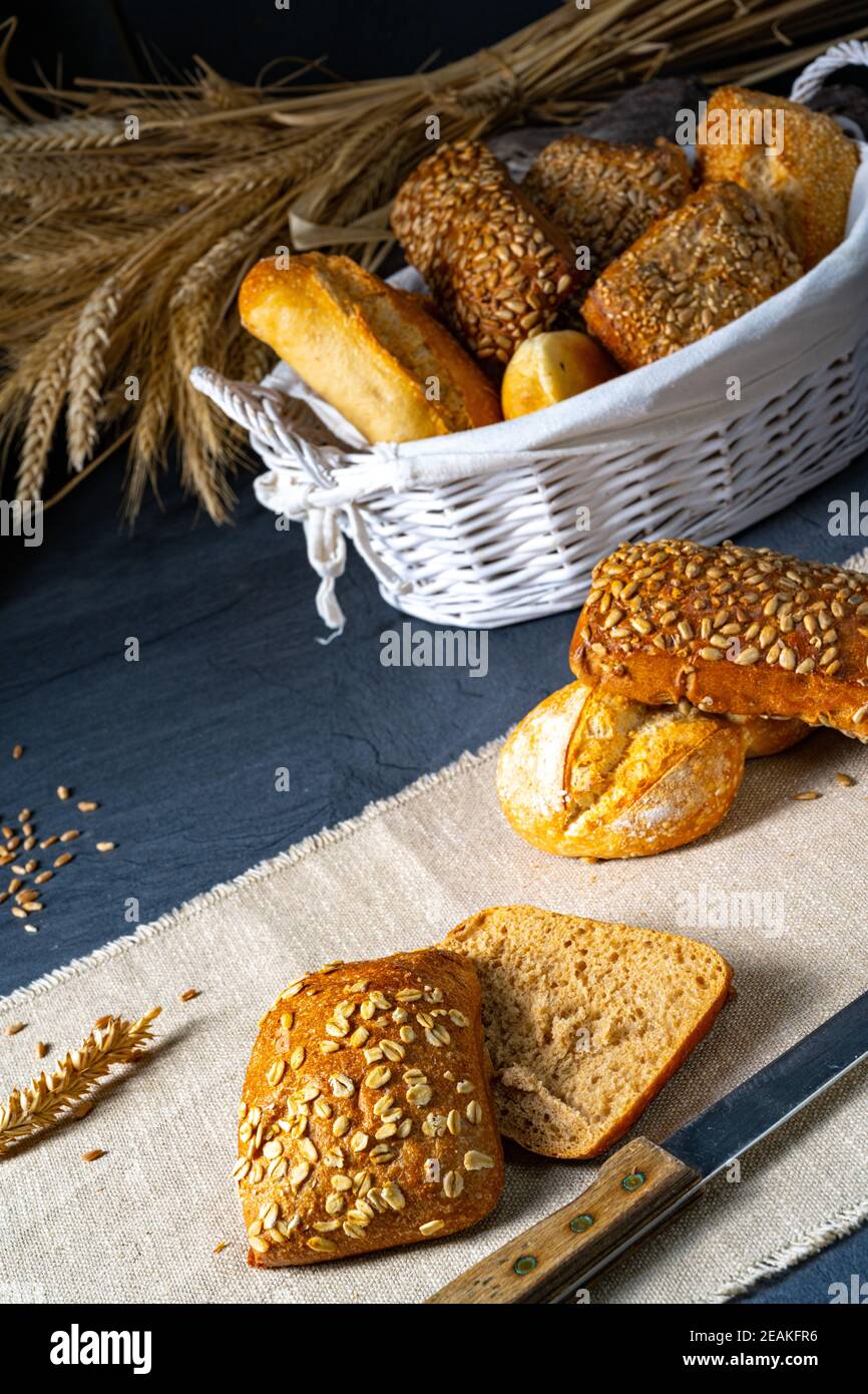 Delicious and crispy breakfast rolls Stock Photo - Alamy