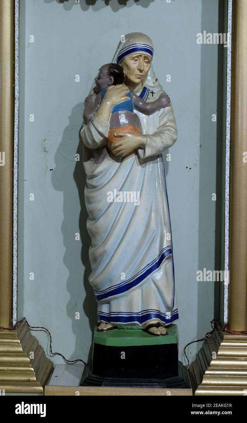 Saint Teresa of Calcutta statue at the Catholic cathedral of Immaculate ...