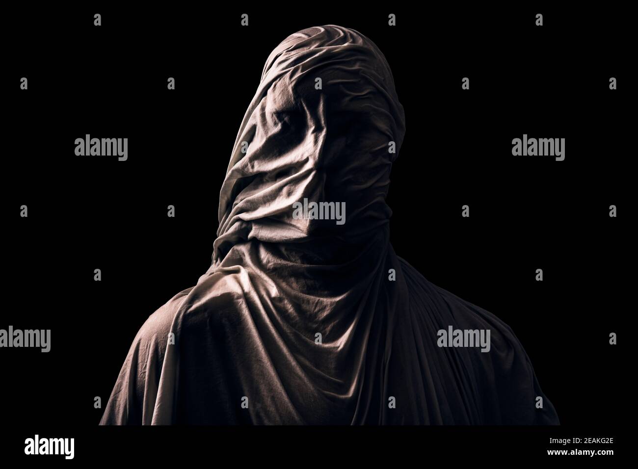 Portrait of a scary ghost isolated on black background Stock Photo - Alamy