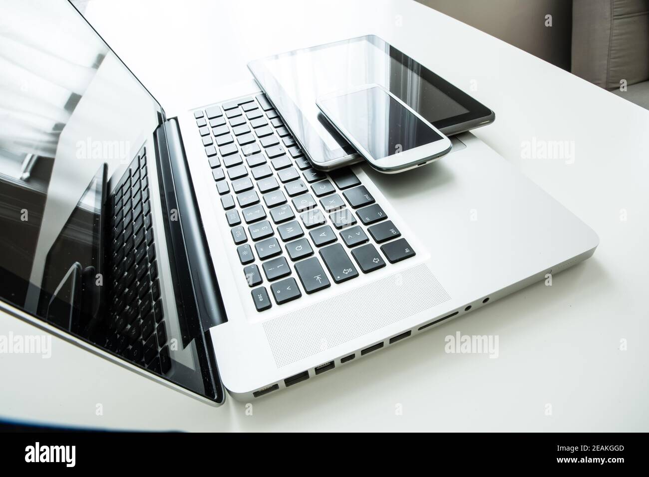 Office electronic gadgets Stock Photo - Alamy