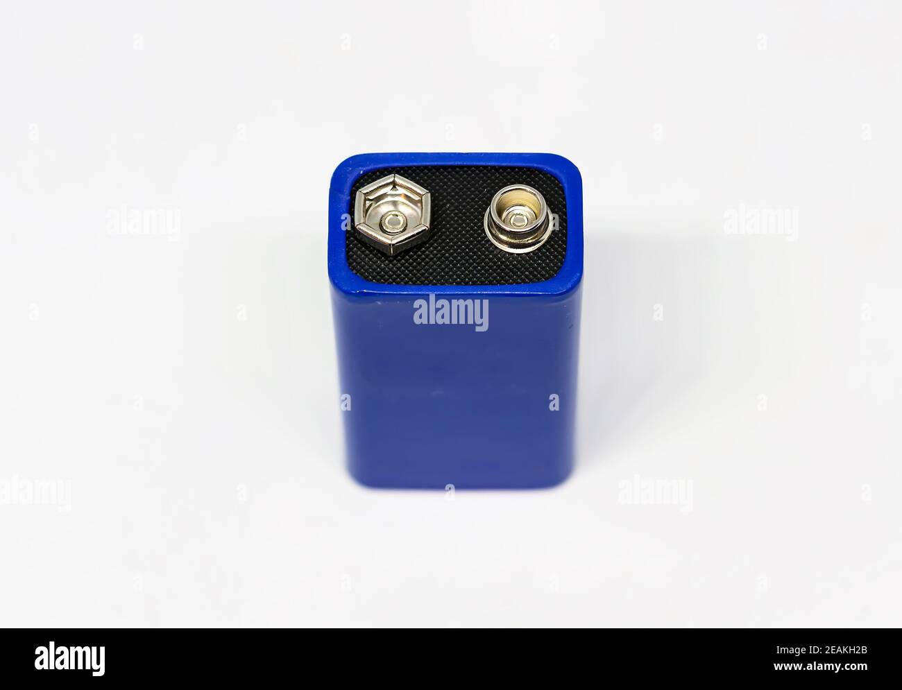 9 volt battery isolated on a white background Stock Photo - Alamy