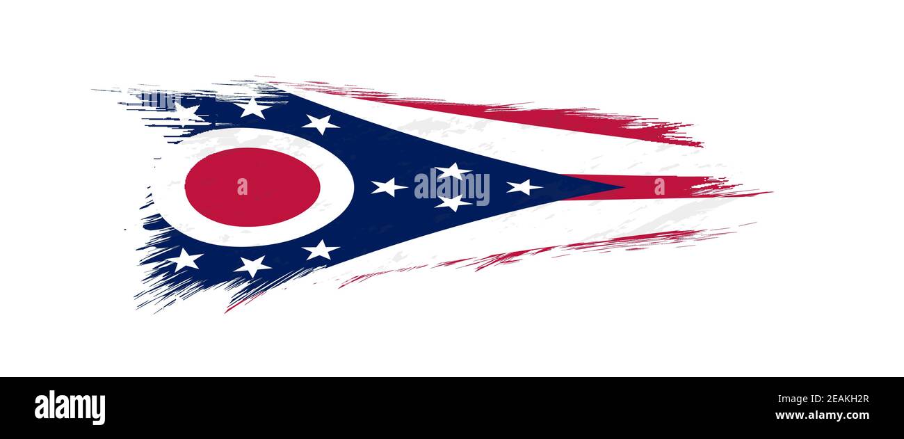 Flag of Ohio US State in grunge brush stroke, vector grunge ...