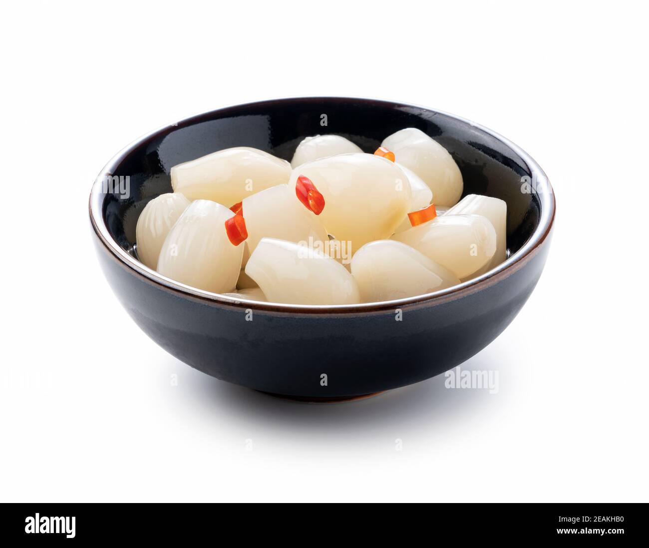 Japanese Rakkyo placed on a white background Stock Photo - Alamy