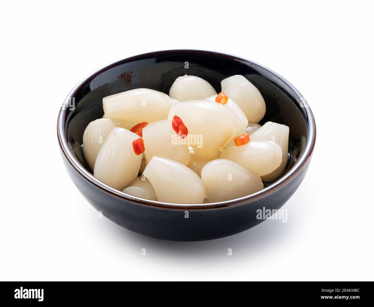 Japanese Rakkyo placed on a white background Stock Photo - Alamy