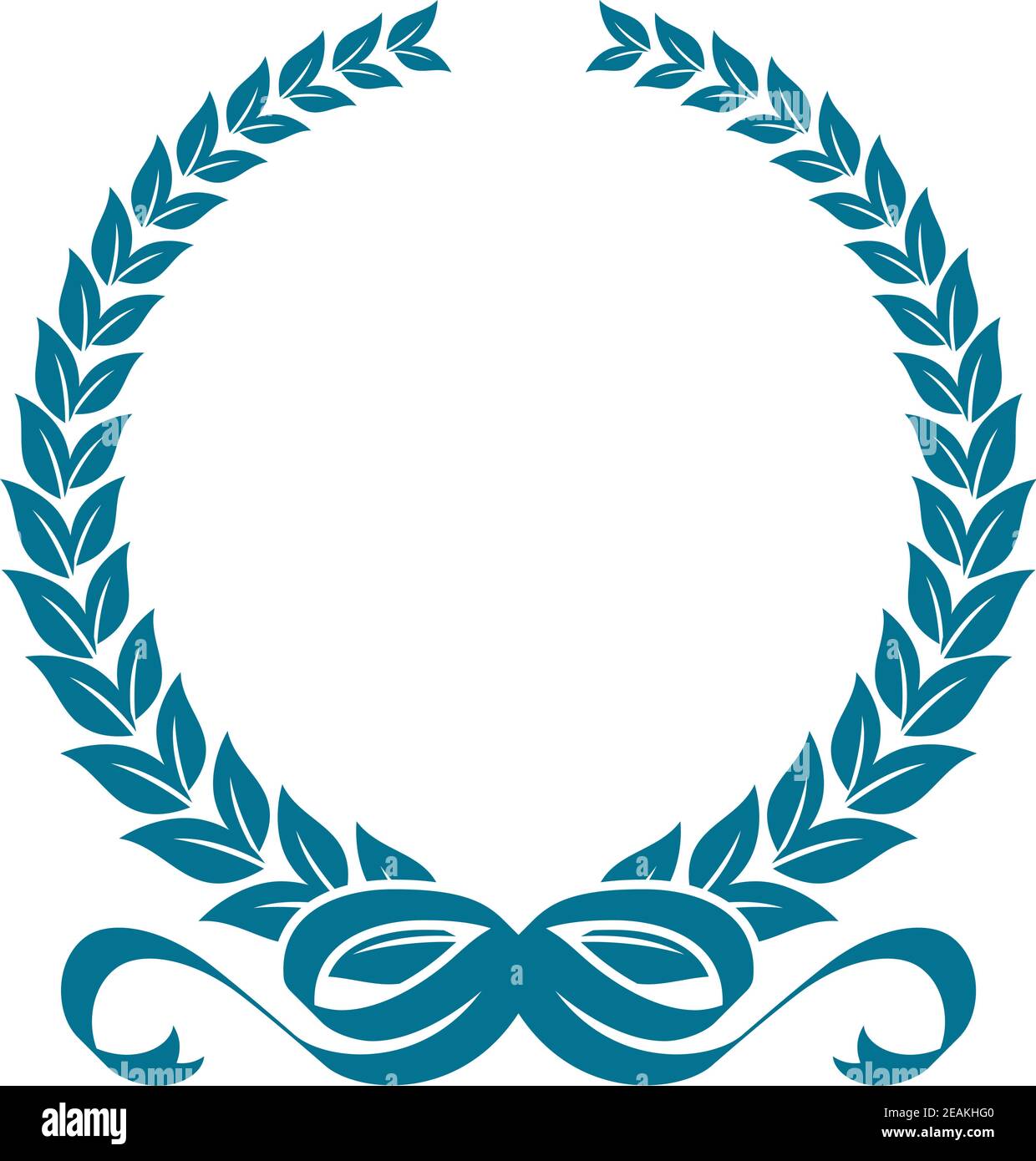 Laurel wreath with ribbons for heraldic design isolated on white ...