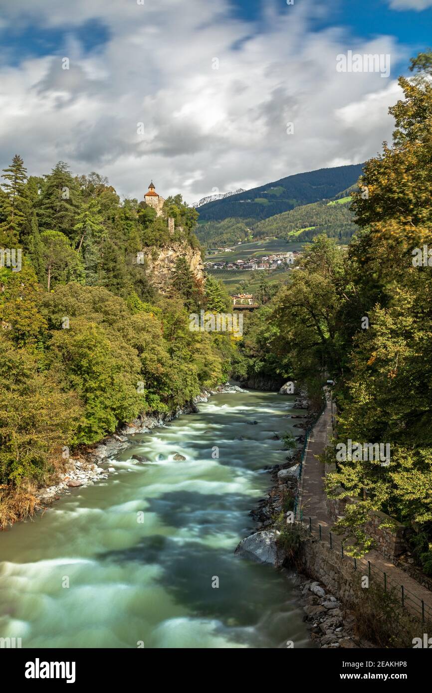 Zenoburg castle at Passer river in Meran, South Tyrol Stock Photo - Alamy
