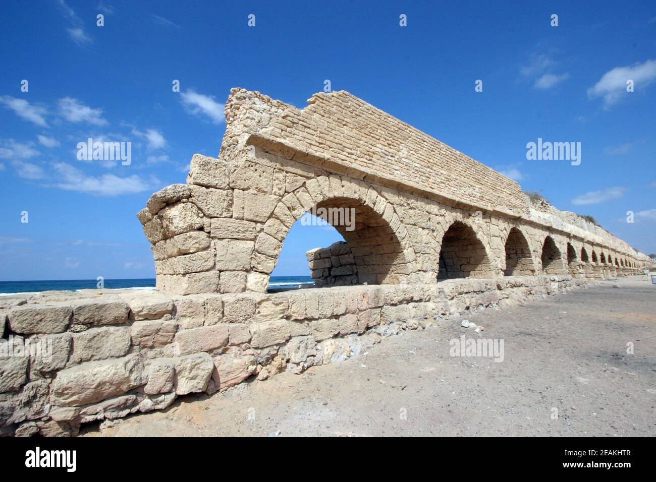 Ancient Roman aqueduct at Caesarea, in Israel Stock Photo - Alamy