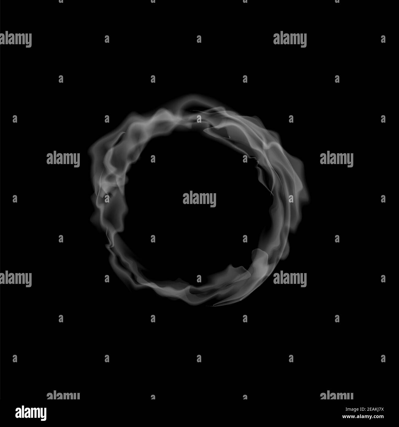 Smoke Frame on Black Background. Delicate White Cigarette Smoke Waves ...