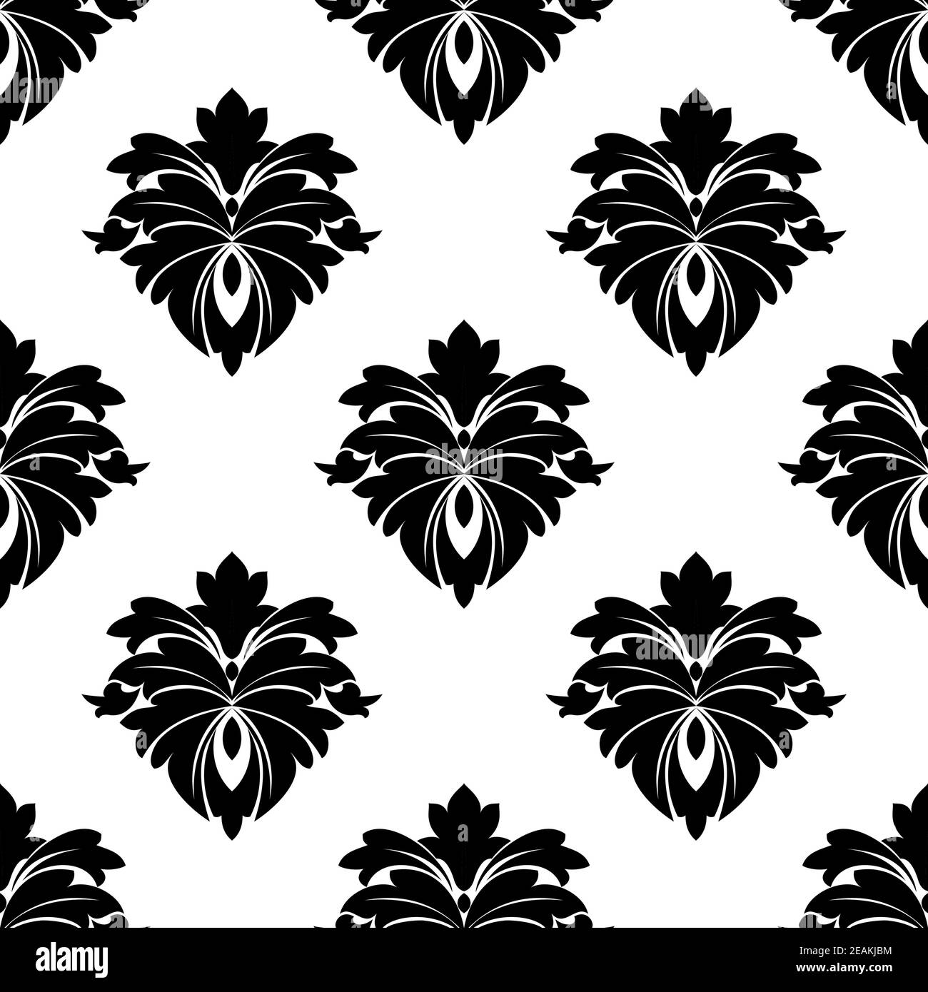 Black floral seamless pattern for wallpaper, tile or background design ...