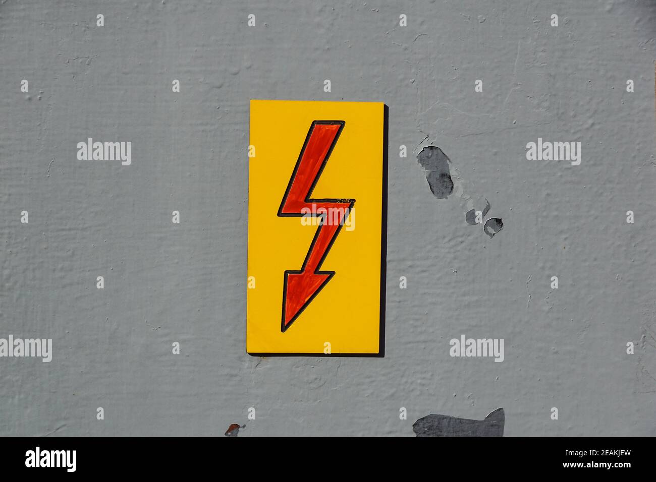 Danger Electrical Hazard High Voltage Sign on wall Stock Photo - Alamy