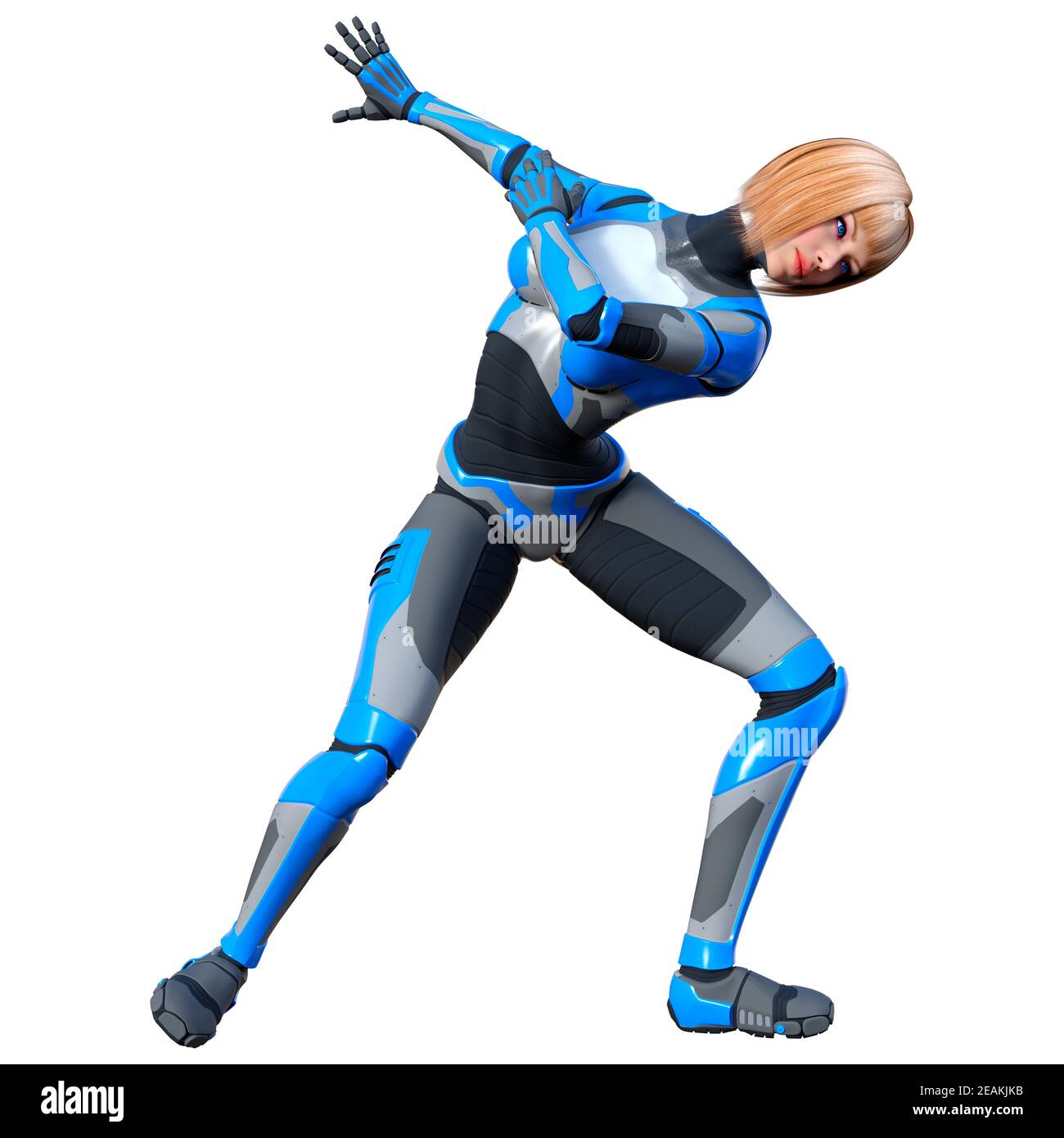 3D Rendering Female Robot on White Stock Photo - Alamy