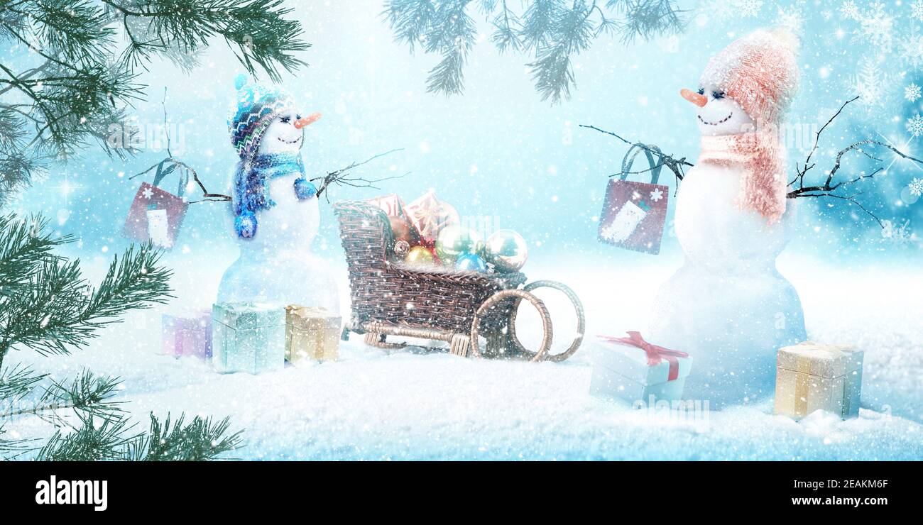 Merry christmas and happy new year greeting card Stock Photo - Alamy