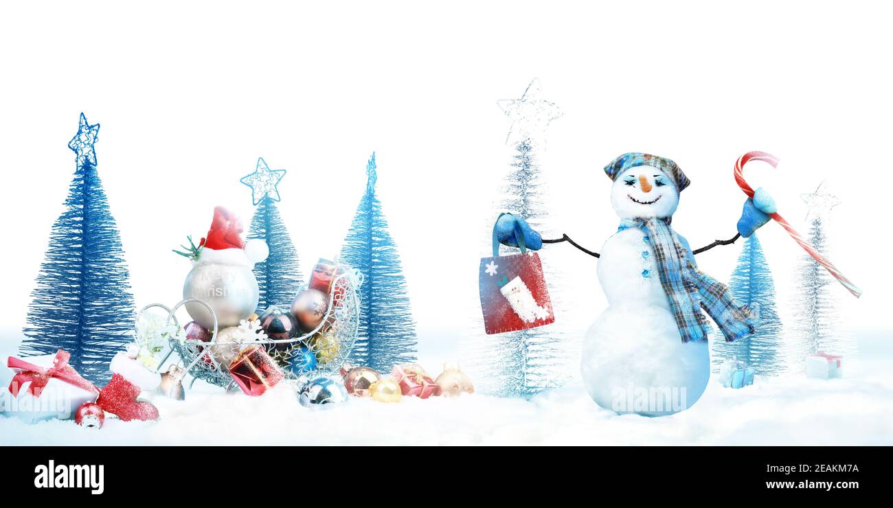 Merry christmas and happy new year greeting card Stock Photo - Alamy