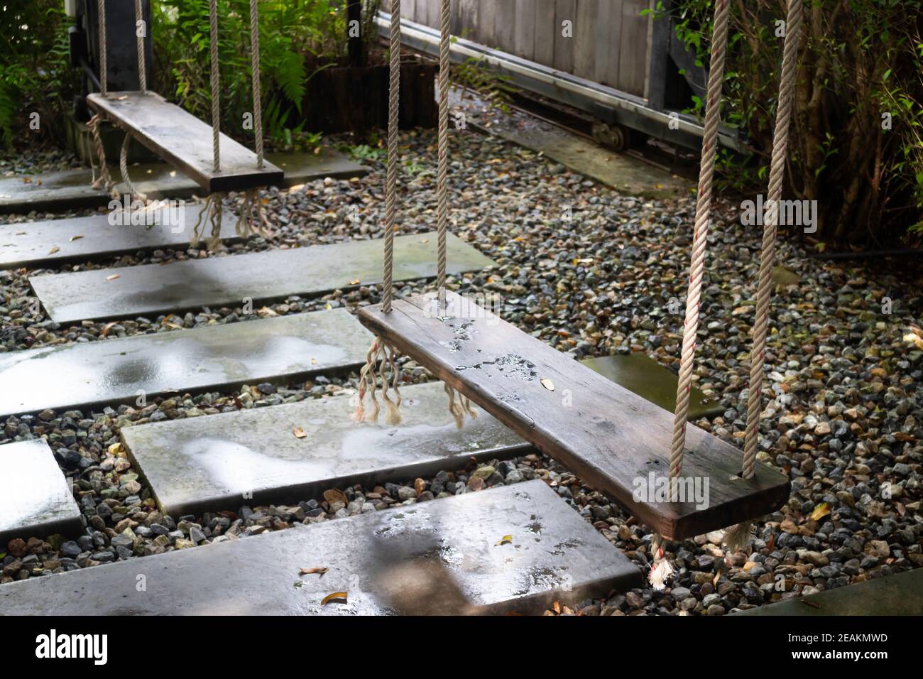 Garden seat and coffee table Stock Photo - Alamy