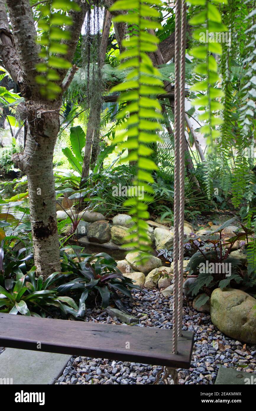 Garden seat and coffee table Stock Photo - Alamy
