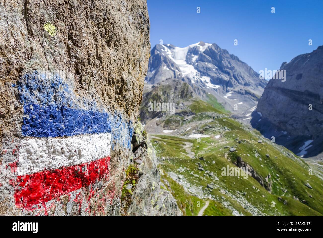 French alps alpine france blue sky summer travel flag hi-res stock ...
