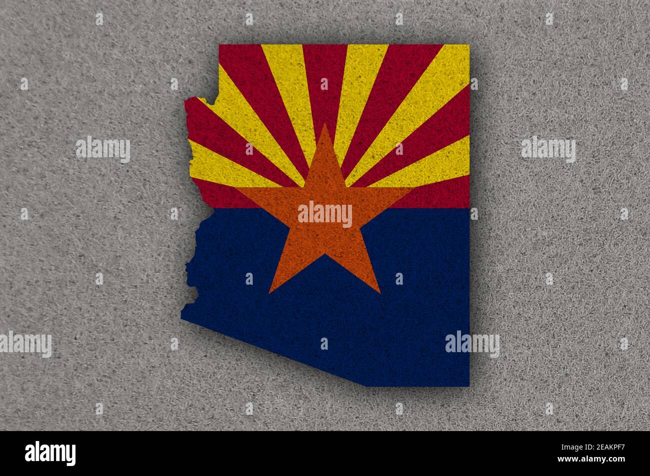 Arizona state map outline flag hi-res stock photography and images - Alamy