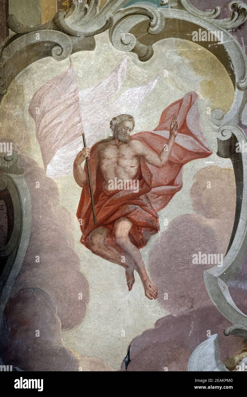 Resurrection of Christ, fresco on the ceiling of the Saint John the ...