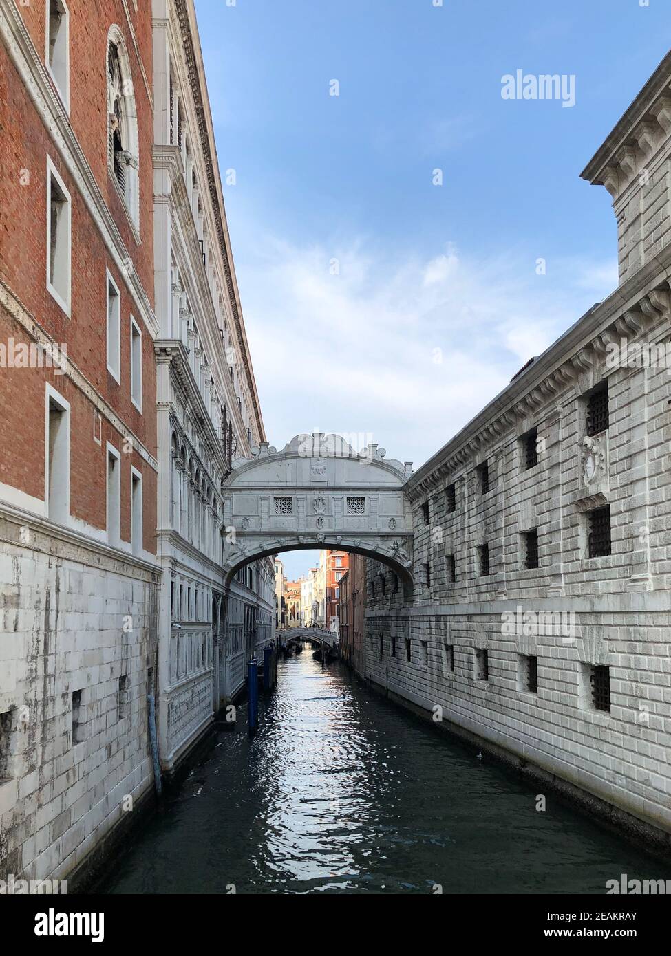 The Bridge of Sighs and Piombi prison at the Doge Palace in the city of ...
