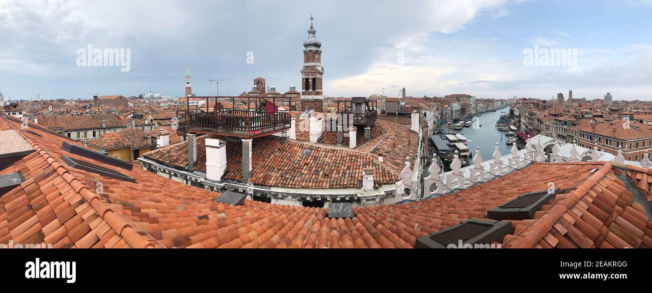 Buildings and boats along the Grand Canal in Venice, Italy Stock Photo ...