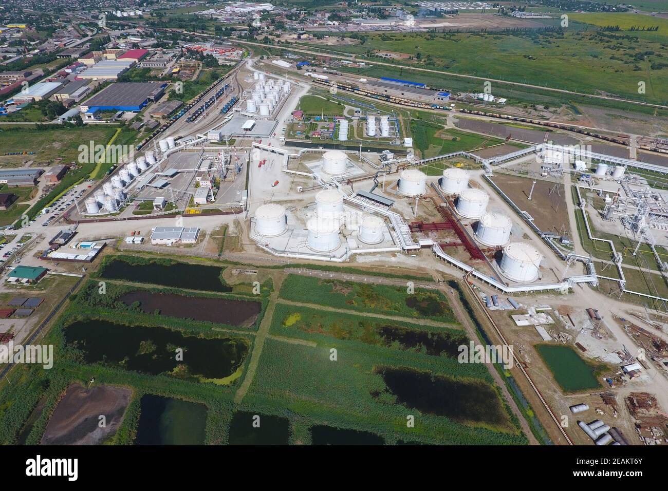 Landscape of the city of Slavyansk in the Kuban. The type of treatment ...