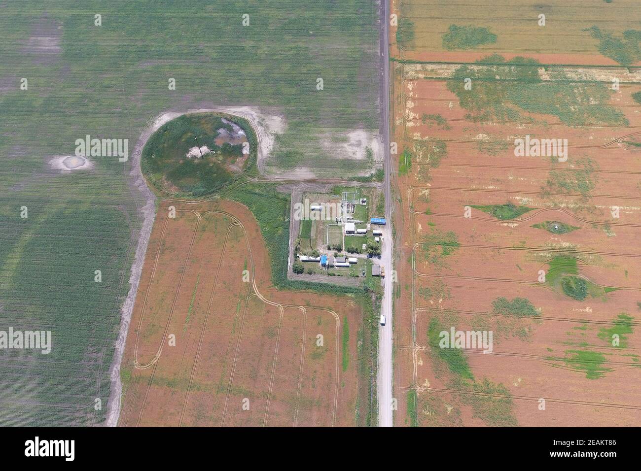 Equipment for the drying gas and condensate collection. Top view Stock ...