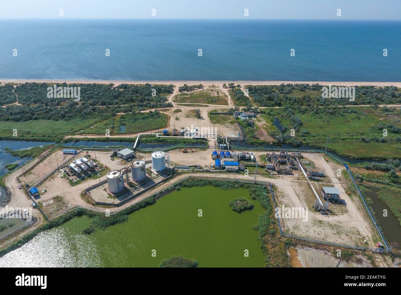 Equipment for the drying gas and condensate collection. Top view Stock Photo - Alamy