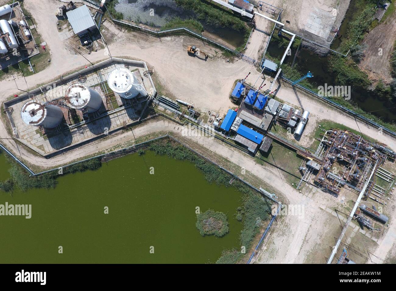 Equipment for the drying gas and condensate collection. Top view Stock Photo - Alamy