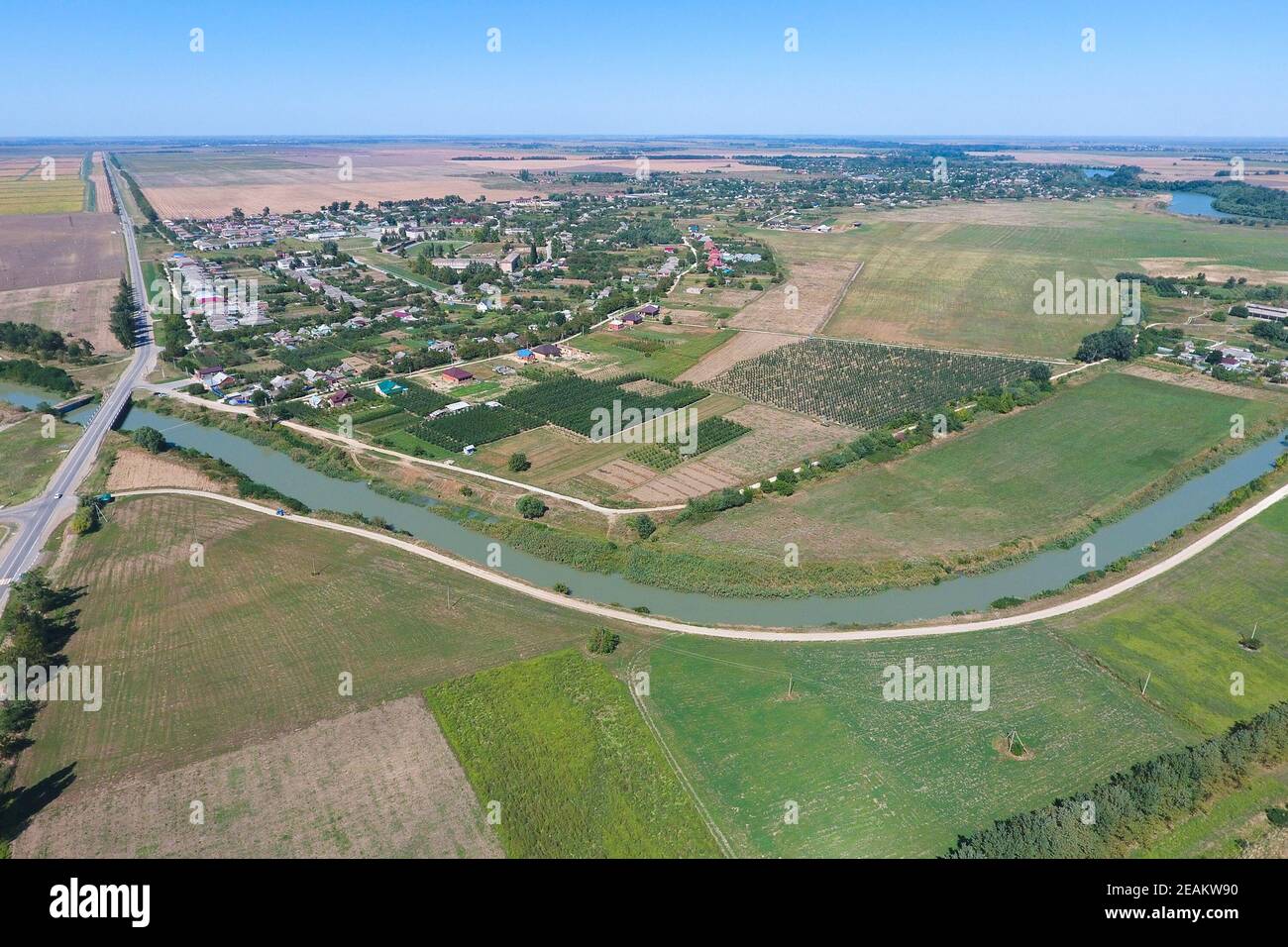 Aerial top view small villas hi-res stock photography and images - Alamy