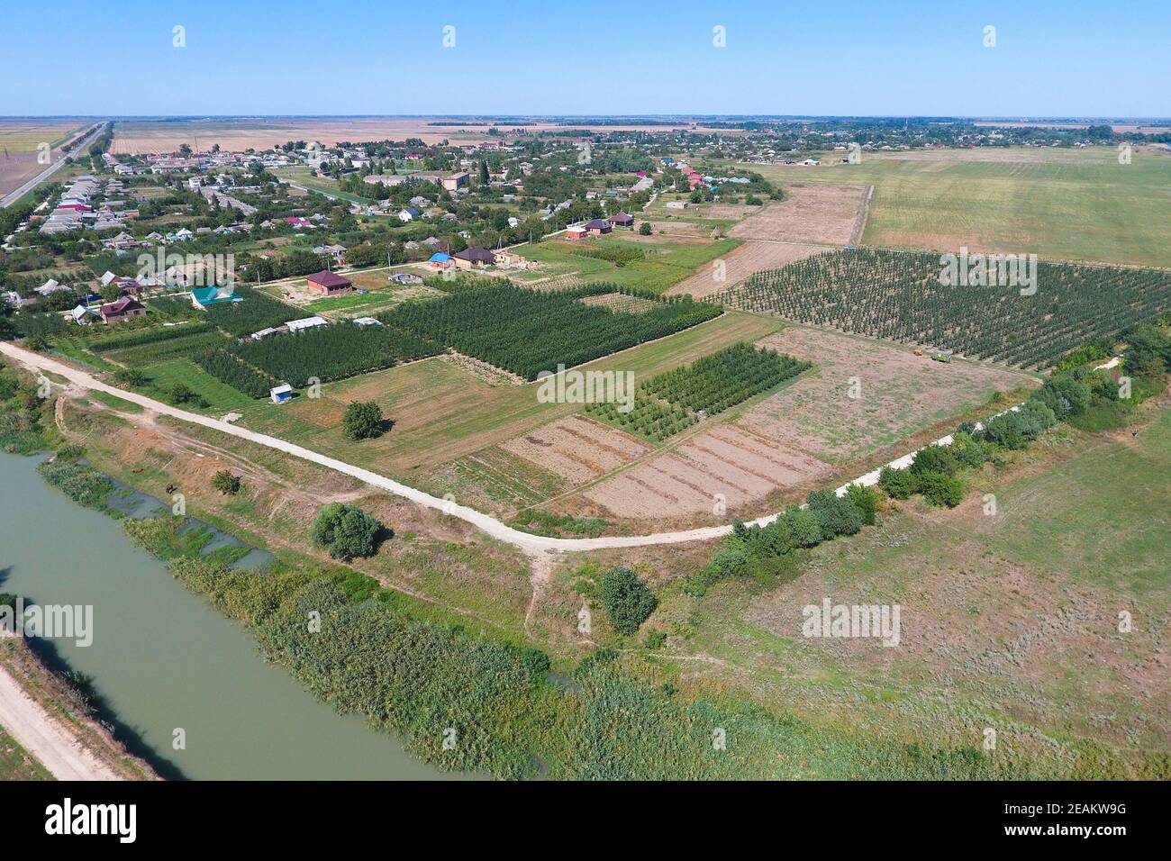 Aerial top view small villas hi-res stock photography and images - Alamy