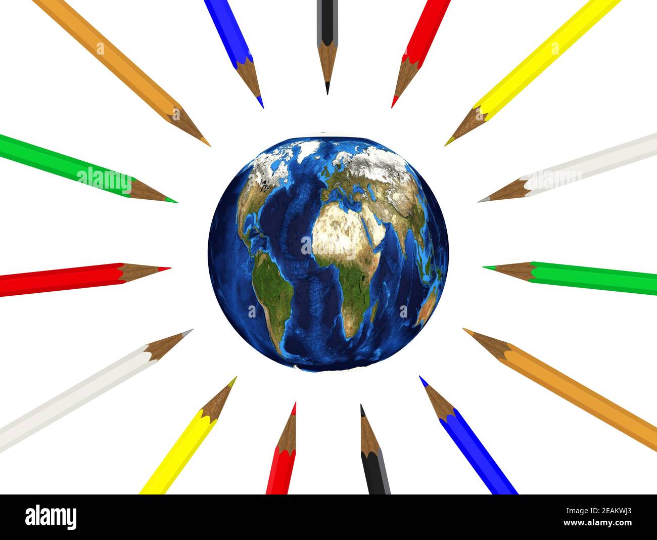 Earth planet with pencil hi-res stock photography and images - Alamy